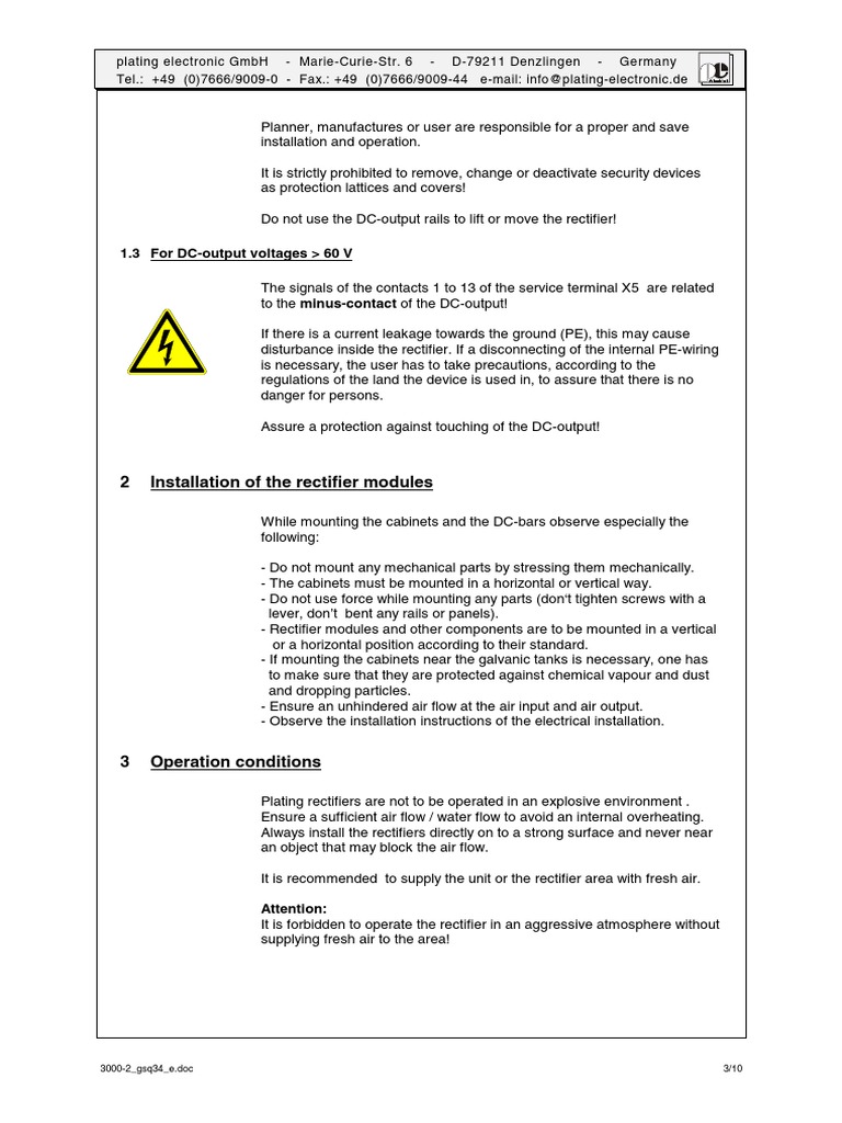 Installation of The Rectifier | PDF | Rectifier | Electrical Engineering