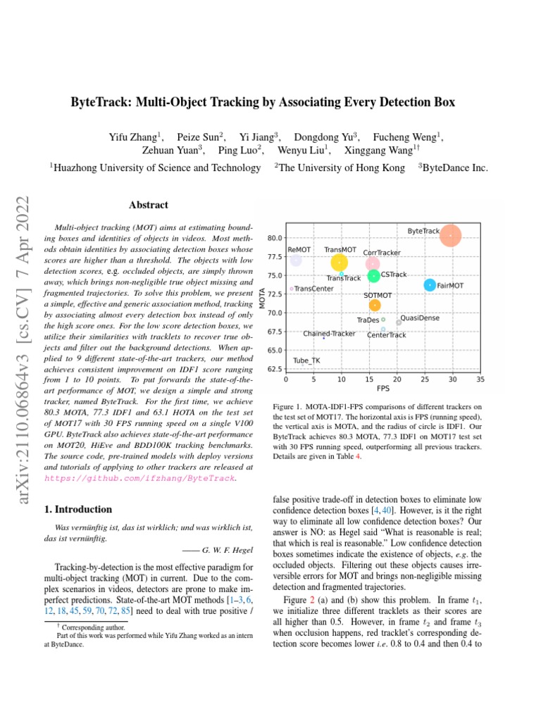 Byte Track | PDF | Kalman Filter | Computing