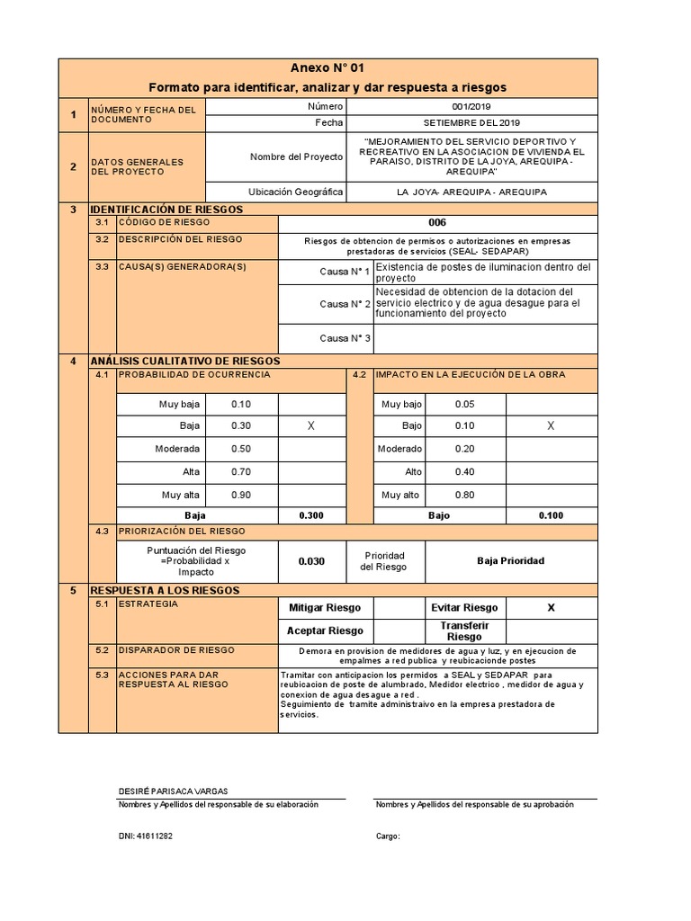 Docsity Formato para Identificar Analizar y Dar Respuesta A Riesgos | PDF