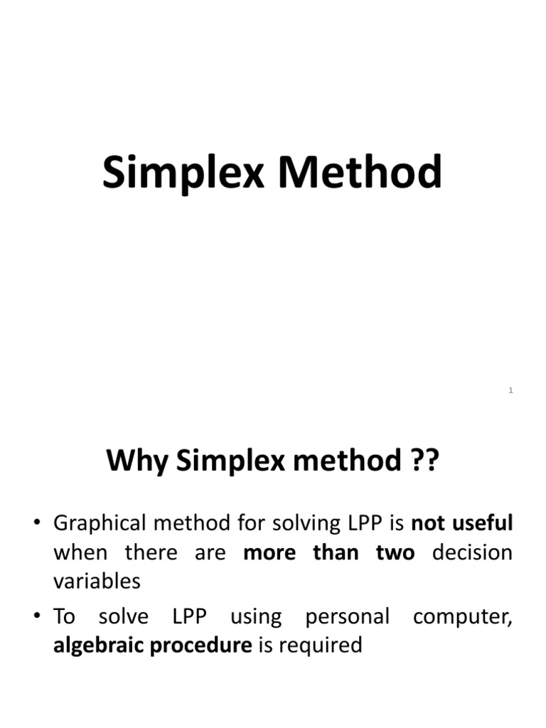 Simplex Method | PDF | Mathematical Optimization | Mathematical Analysis