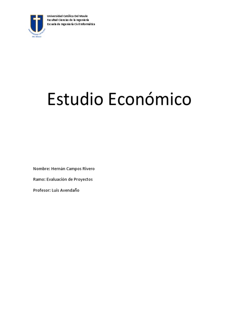 Estudio Economico | PDF | Flujo de caja descontado | Economias