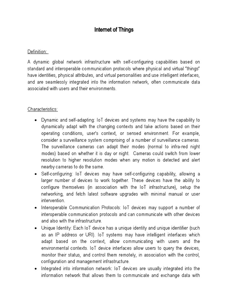 Introduction To IoT Lecture | PDF | Arduino | Internet Of Things