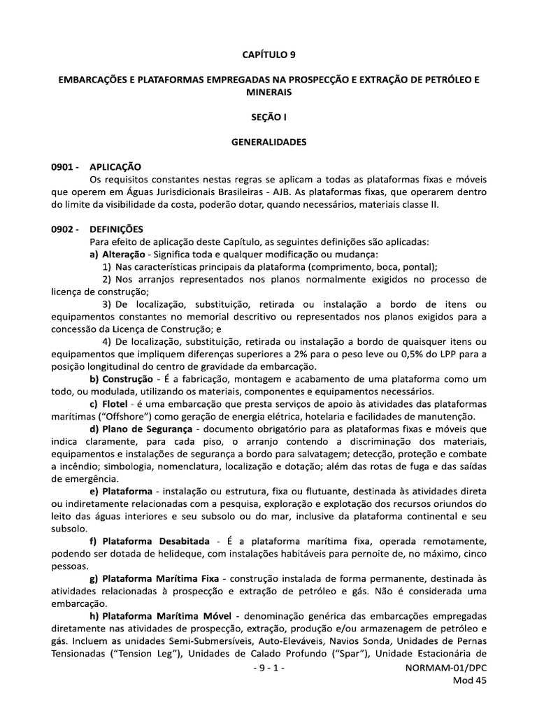 NORMAM 01 - Cap. 9 | PDF