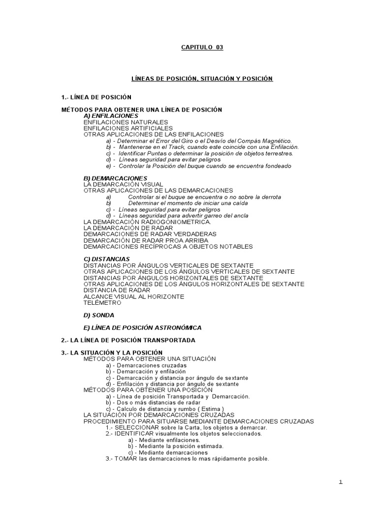 Lineas de Pos. Sit. y Pos. | PDF | Azimut | Horizonte