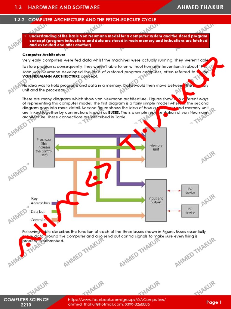 132 Computer Architecture And The Fetch Execute Cycle Pdf Central Processing Unit 6011