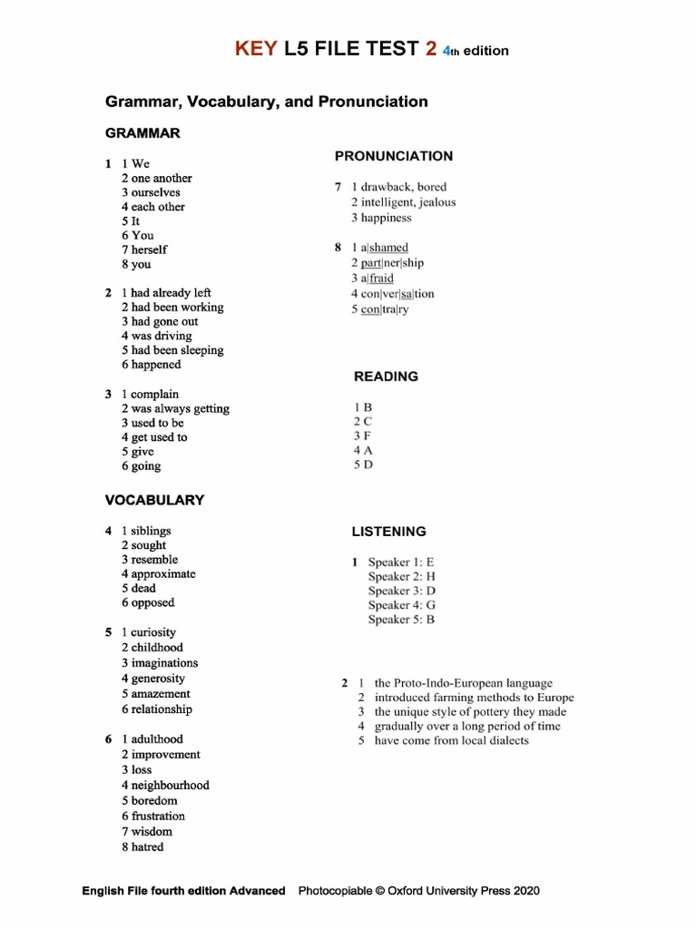 EF4e Adv Filetest 02 KEY | PDF