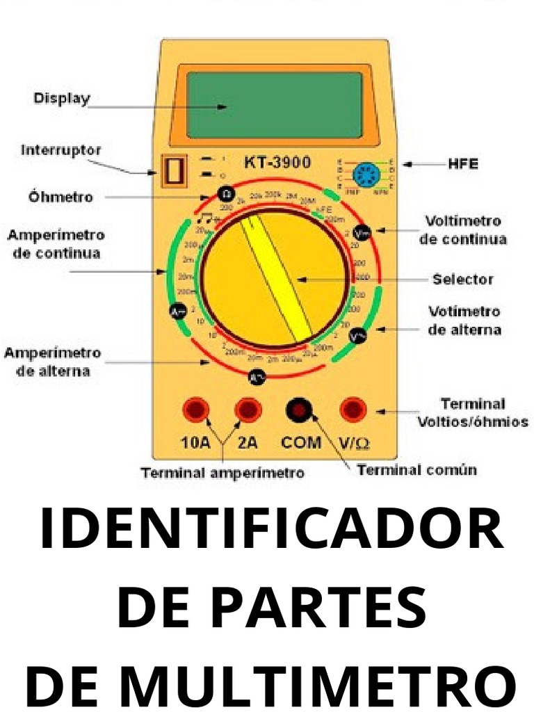 Identificación de las partes clave de un multímetro y su función | PDF