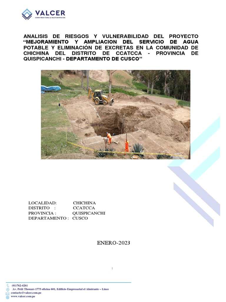 Análisis de Riesgos en Saneamiento de Chichina | PDF | Riesgo ...