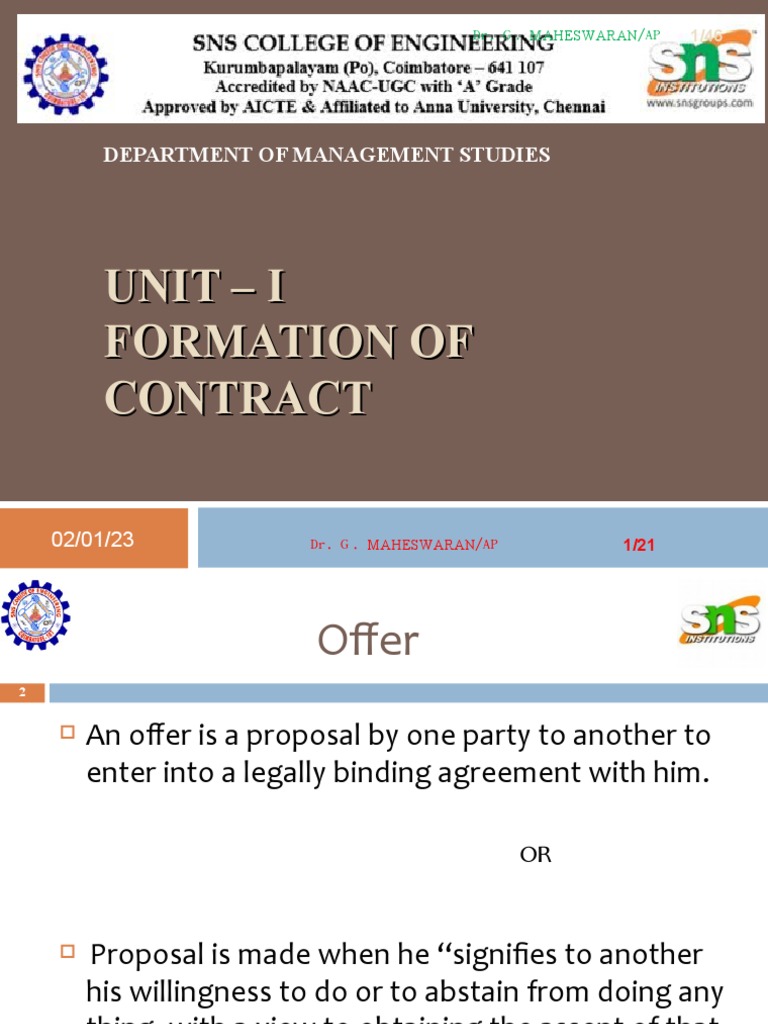 Formation of Contract | PDF | Offer And Acceptance | Legal Ethics
