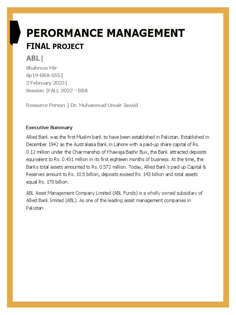 Title - Project Management Project | PDF | Performance Appraisal ...