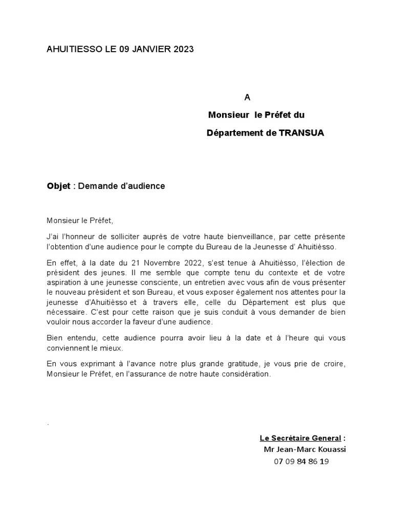 Demande D'audience | PDF