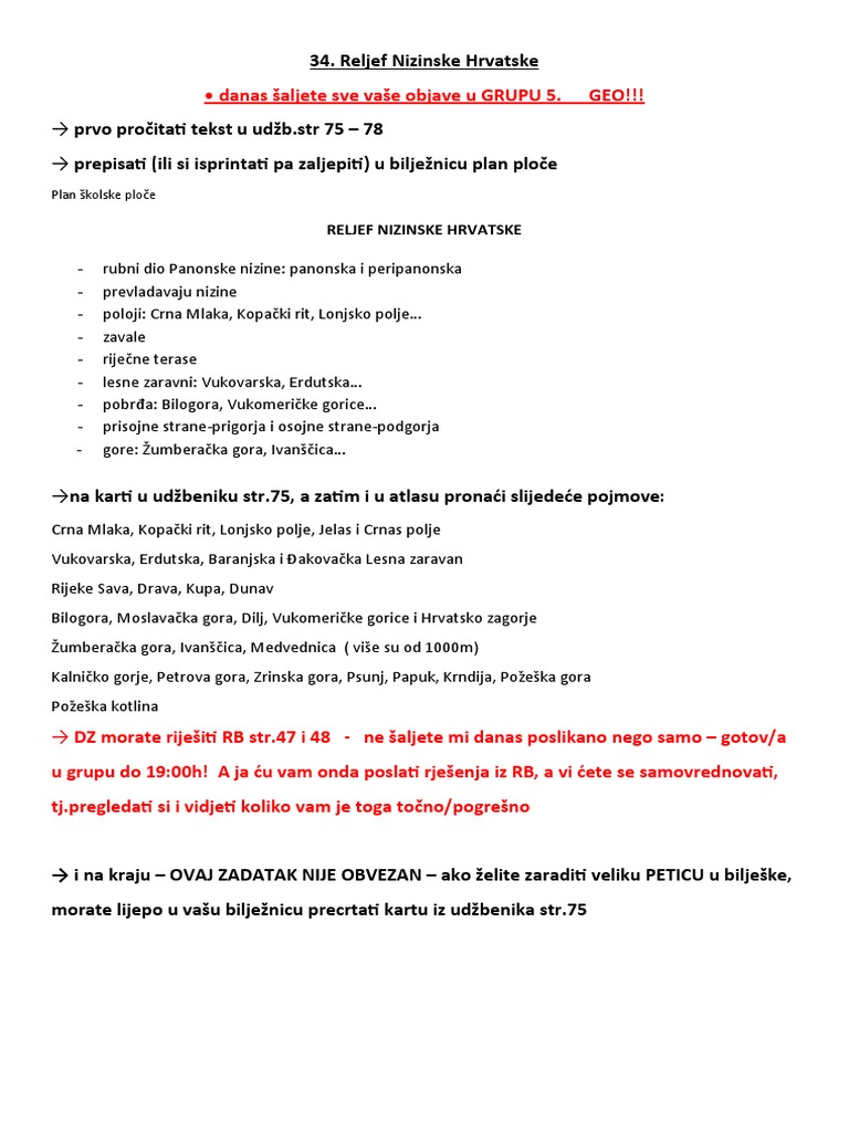 Reljef Nizinske Hrvatske | PDF