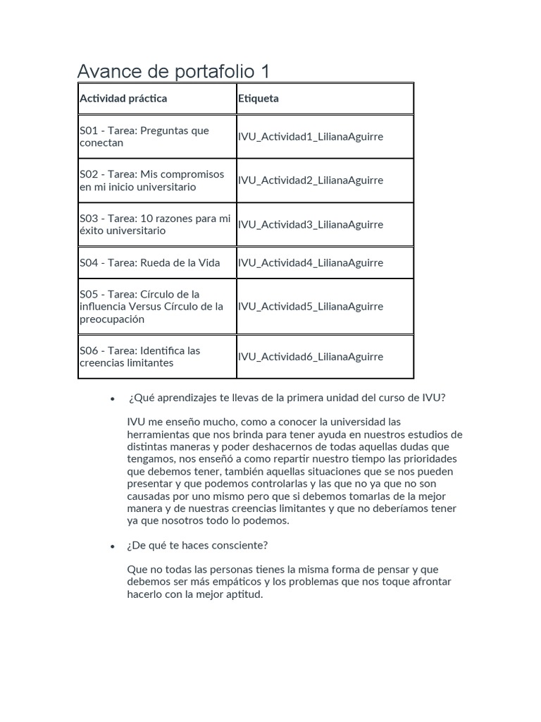 Avance de Portafolio 1 | PDF
