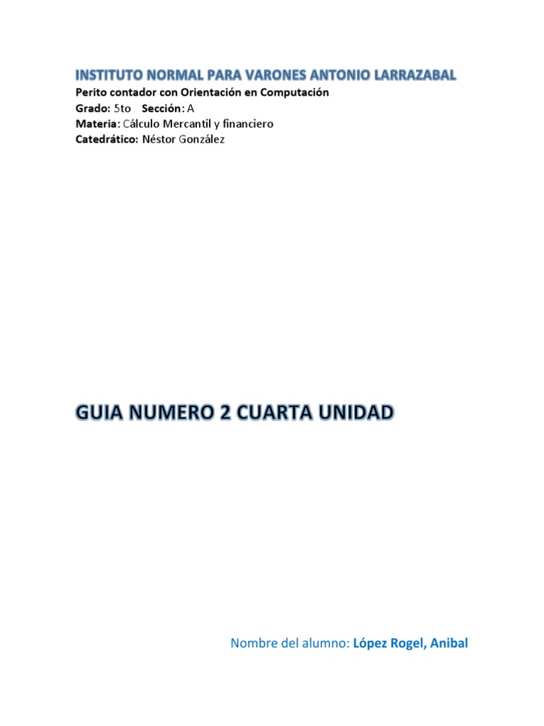 Guia Número 2 Cuarta Unidad | PDF