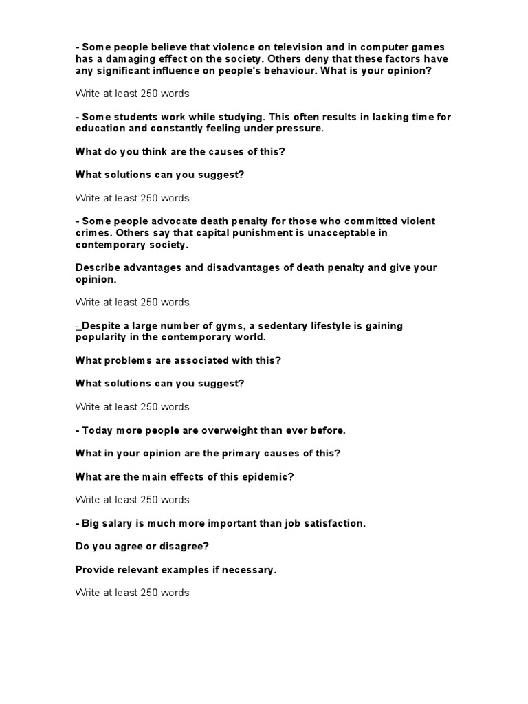 Ielts General Writing Task 2 Essays | PDF