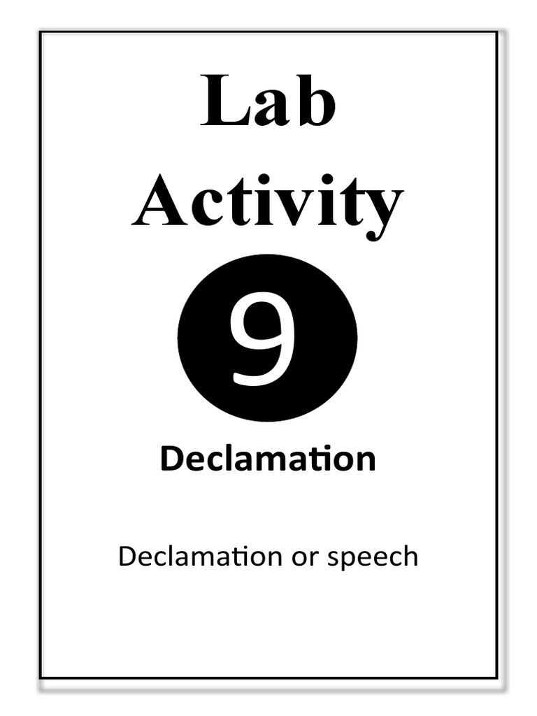 Lab Activity: Declamation | PDF