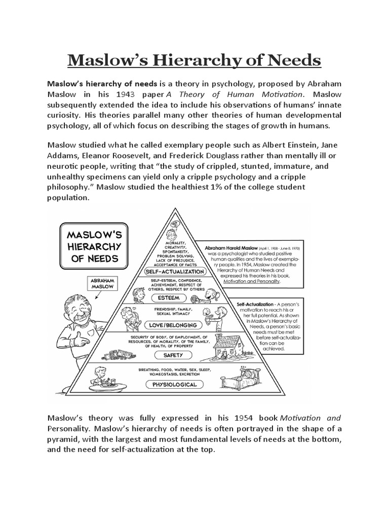 Maslow's Hierarchy of Needs | Download Free PDF | Self Esteem ...