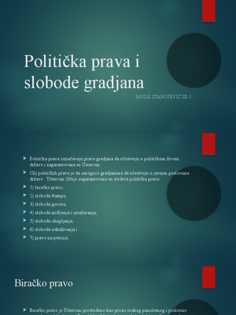 Politička Prava I Slobode Gradjana | PDF