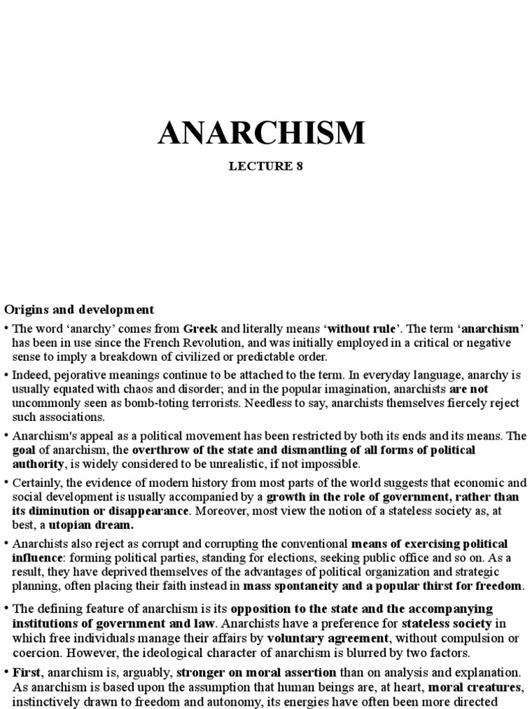 ANARCHISM | Download Free PDF | Anarchism | Anarchy