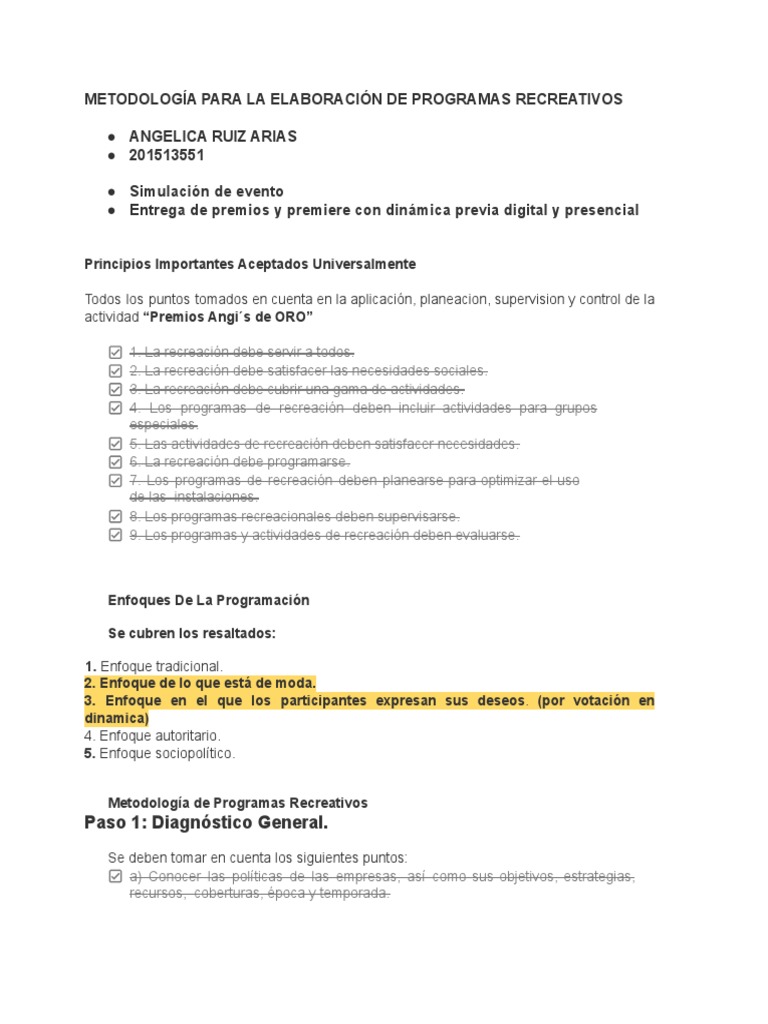 Metodología para Programas Recreativos | PDF | Netflix | Planificación