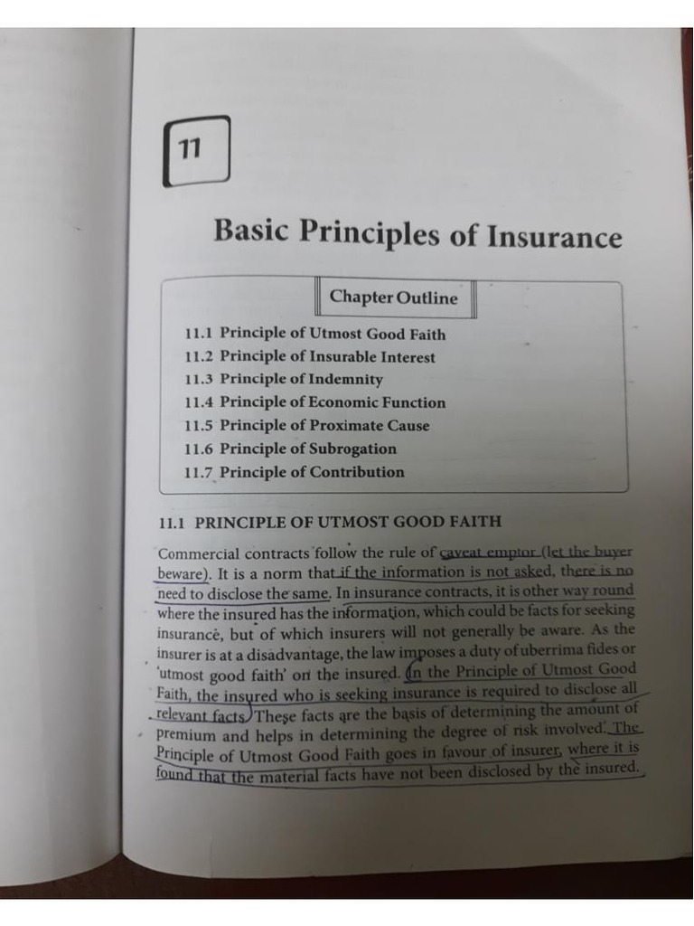 Basic Principles of Insurance | PDF