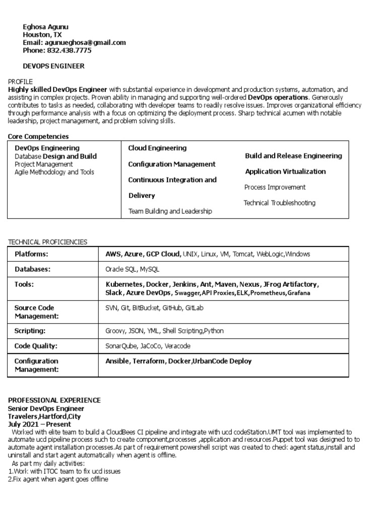 Eghosa Resume | PDF | Java (Programming Language) | Cloud Computing