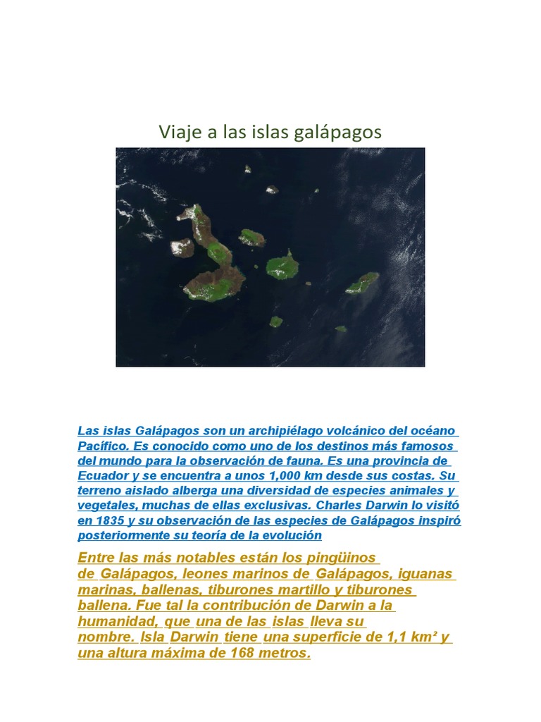 Viaje A Las Islas Galápagos | PDF