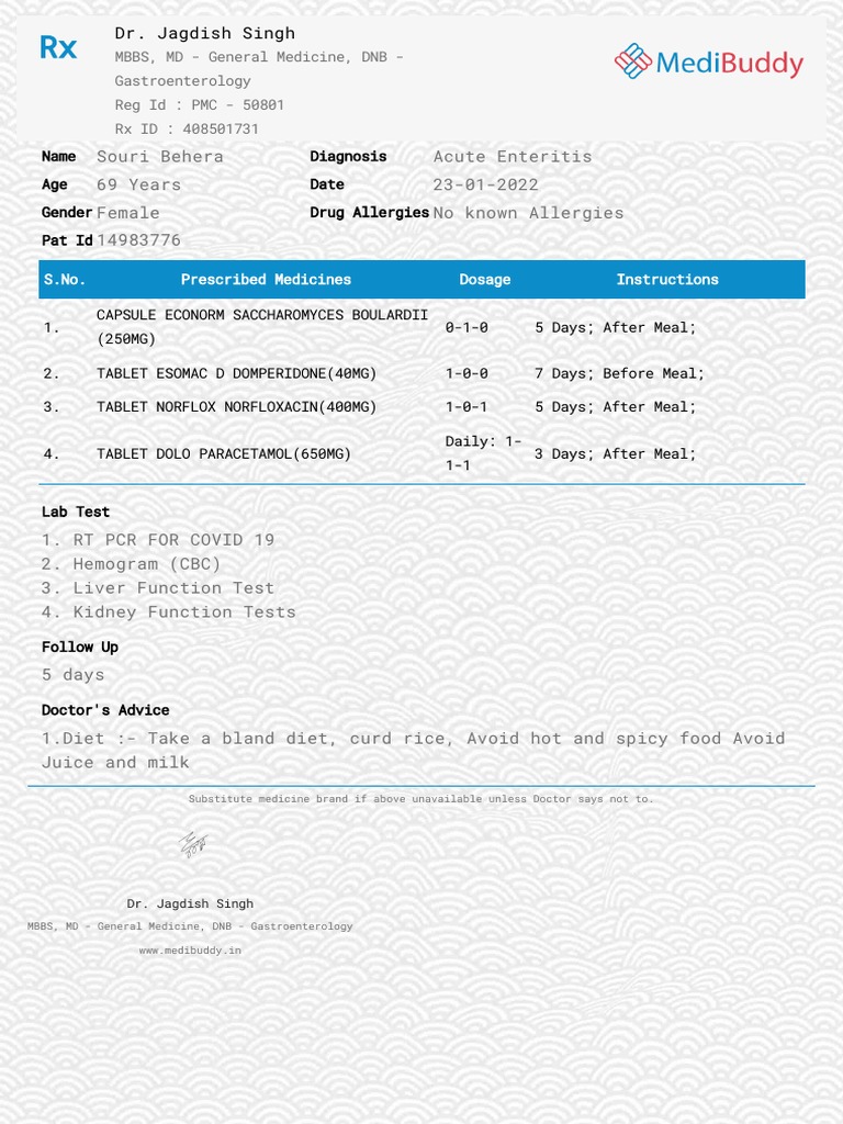 Prescription 4 | PDF