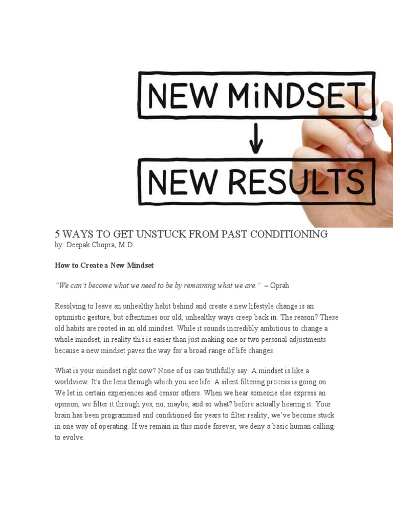 5 Ways To Get Unstuck From Past Conditioning | PDF | Mind | Awareness