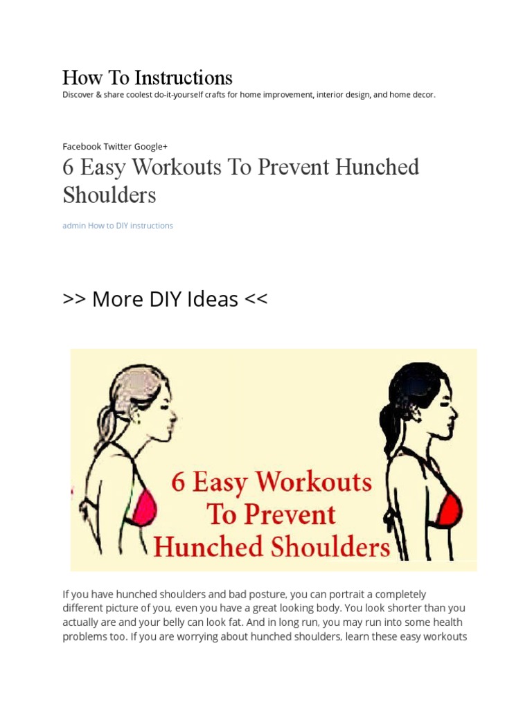 6 Easy Workouts To Prevent Hunched Shoulders - How To Instructions | PDF