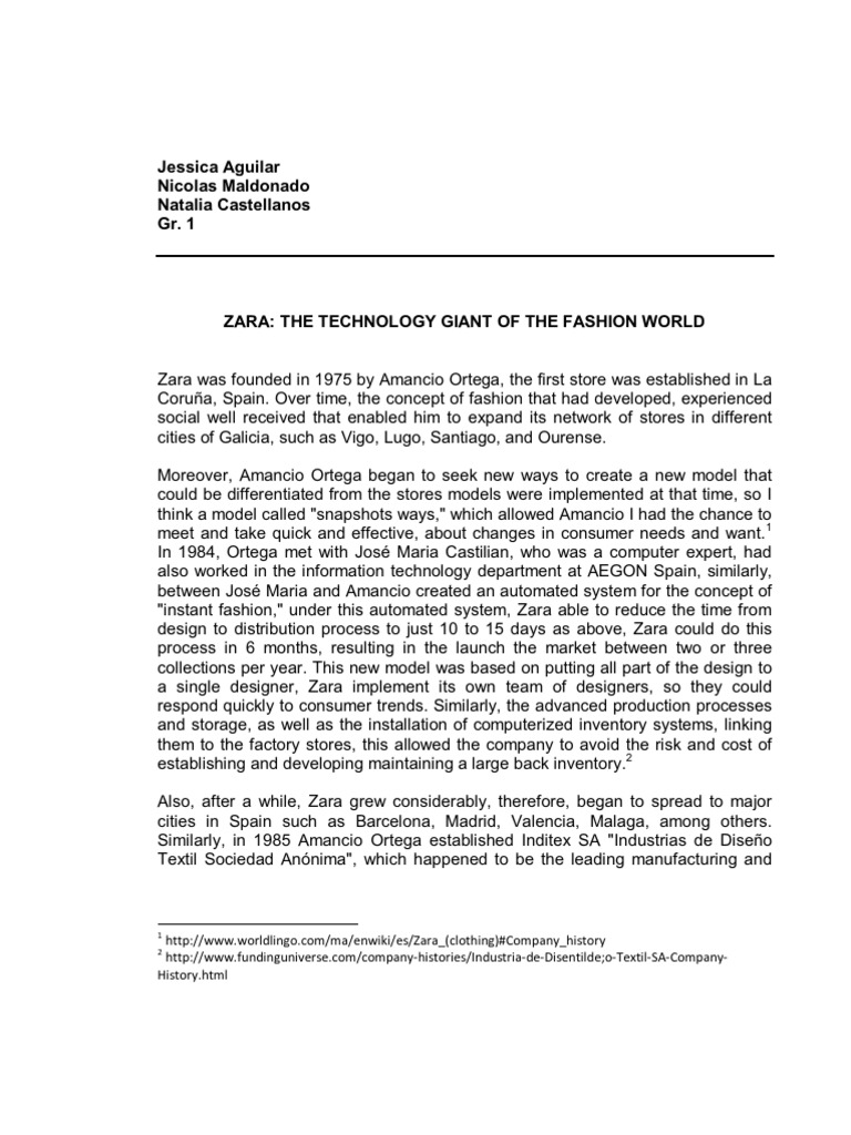 Zara The Technology Giant of The Fashion World | PDF | Fashion | Business