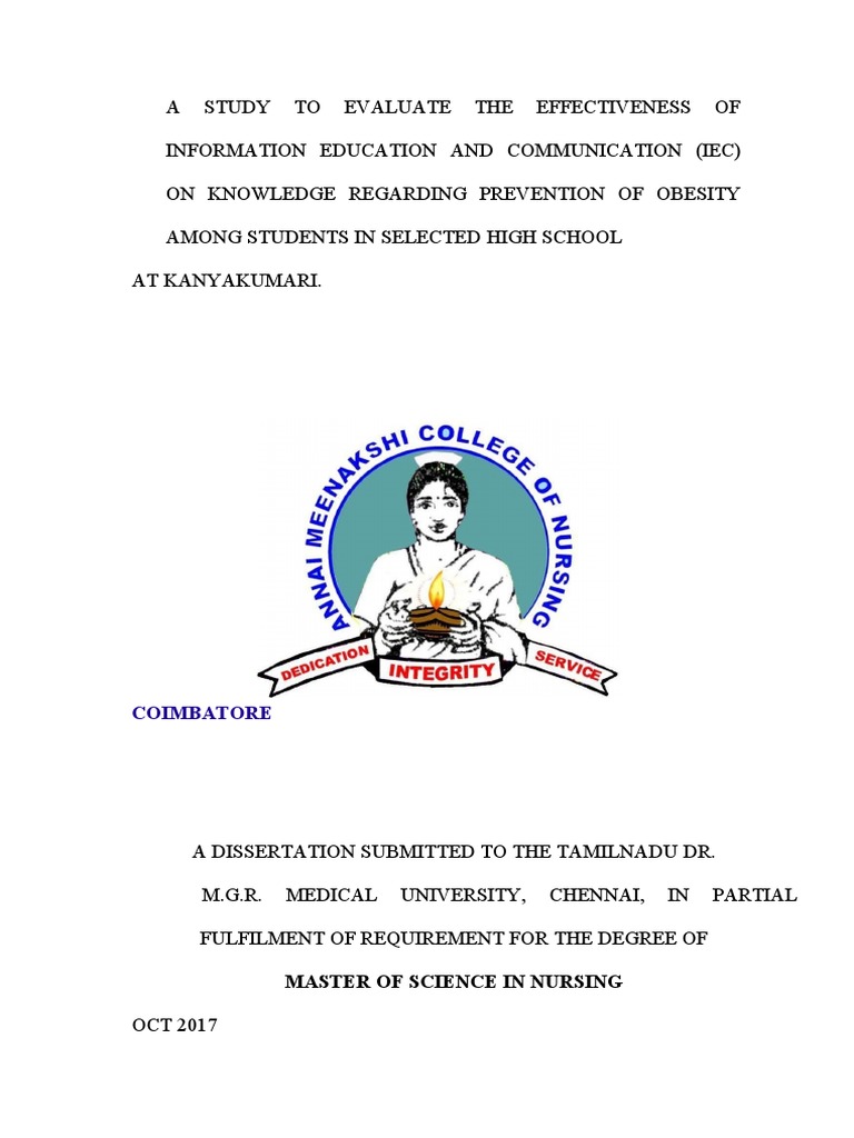IEC Impact on Obesity Knowledge in Kanyakumari | PDF | Obesity | Body ...