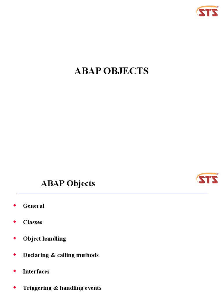 Abap Objects Pdf Method Computer Programming Class Computer Programming