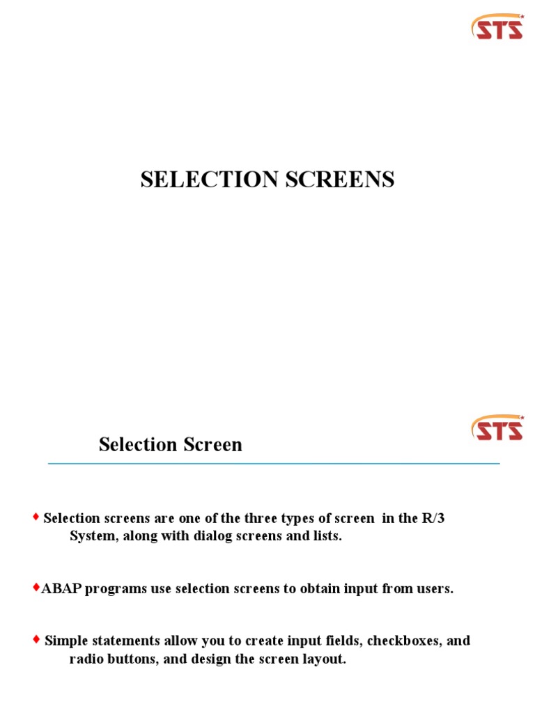 Selection Screen | PDF | Computer Engineering | Software Engineering