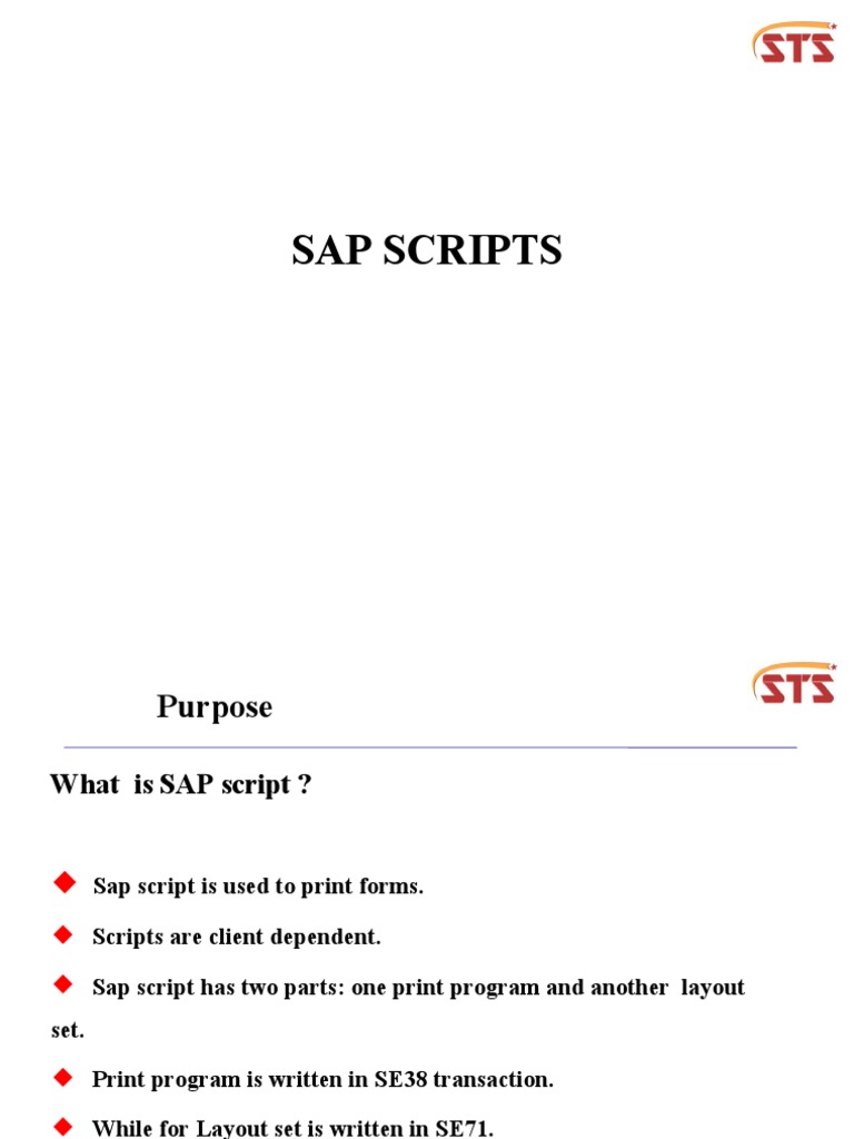 SAP Scripts: A Guide to Form Printing Components and Commands | PDF ... SAP Scripts: A Guide to Form Printing Components and Commands | PDF ...