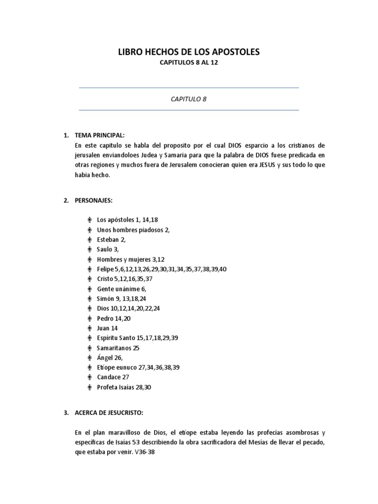 Libro Hechos de Los Apostoles 5 - 12 Capitulos | PDF | Jesús | Pablo el apóstol