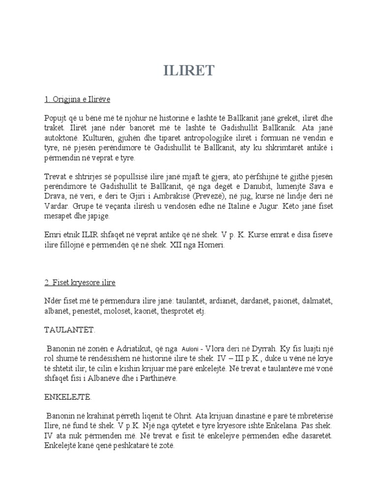Iliret Dhe Maqedonasit | PDF