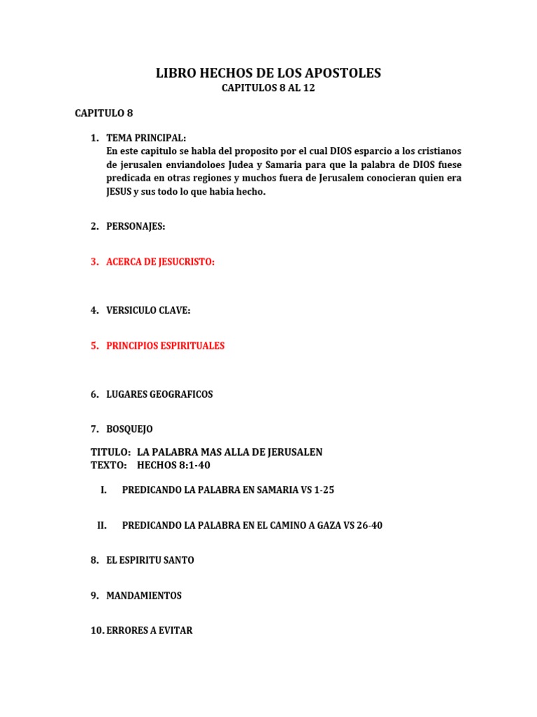 Hechos de los Apóstoles: Capítulos 8-12 | PDF | Jesús | San Pedro
