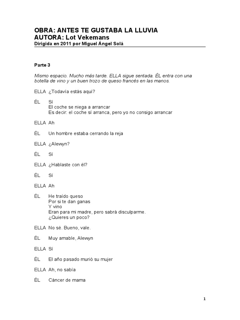 Escena - Antes Te Gustaba La Lluvia | PDF