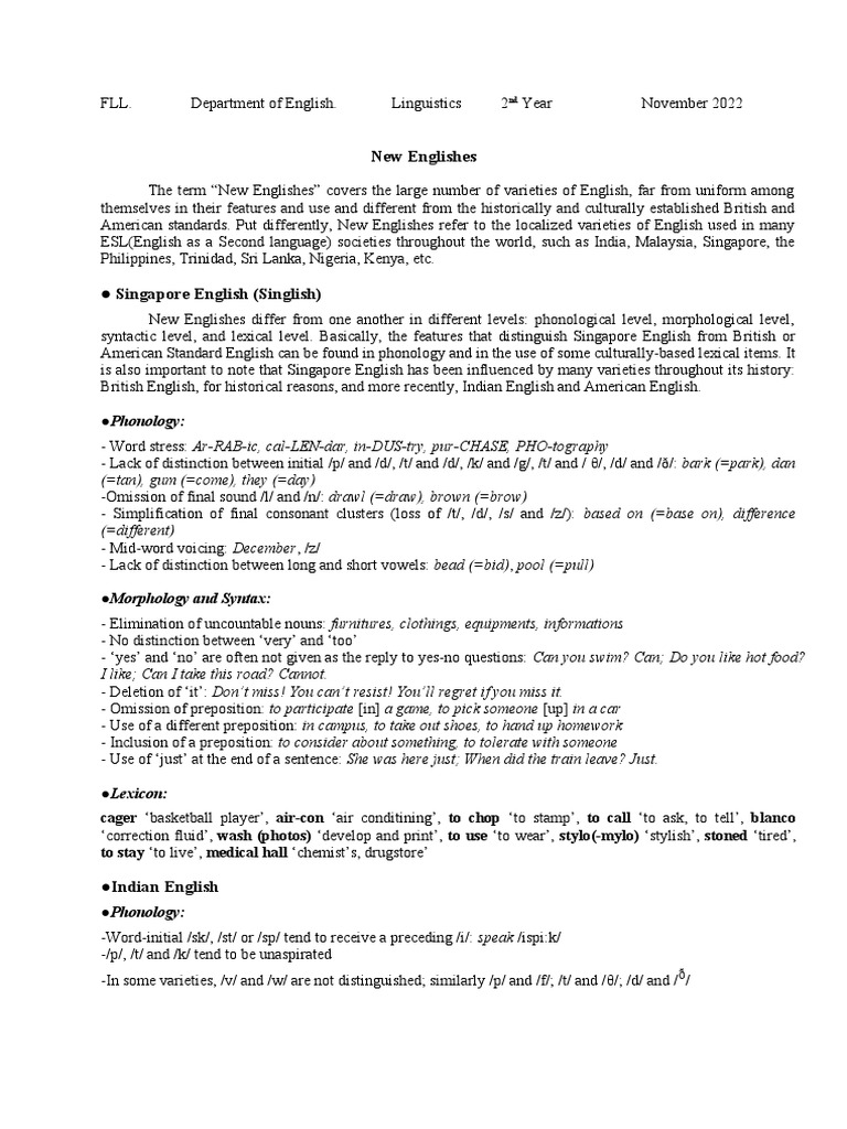 New Englishes | PDF | English Language | Language Mechanics