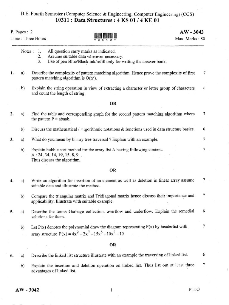 Sem IV Data Structues | PDF | Matrix (Mathematics) | Computer Programming