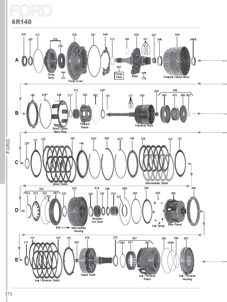 Ford 6R140 | PDF | Clutch | Manufactured Goods