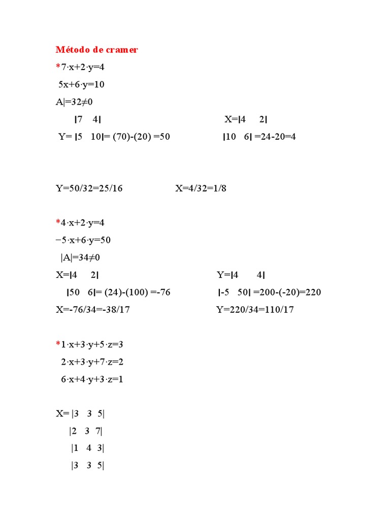 Método de Cramer | PDF
