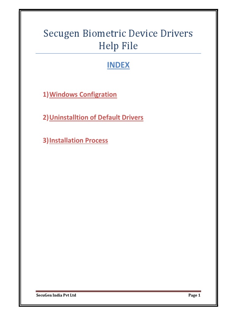 Biometric Driver Setup Guide | PDF | Microsoft Windows | Installation (Computer Programs)