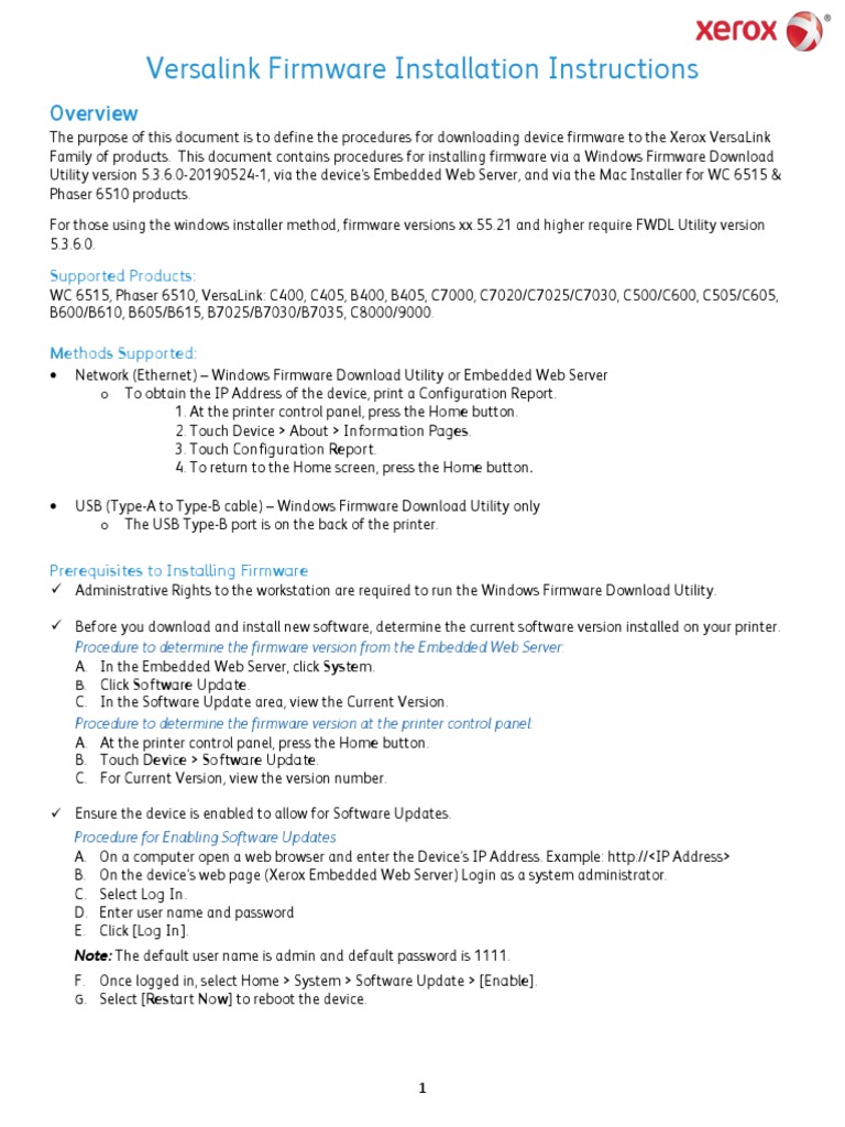 Versalink Firmware Installation v3 | PDF | World Wide Web | Internet & Web