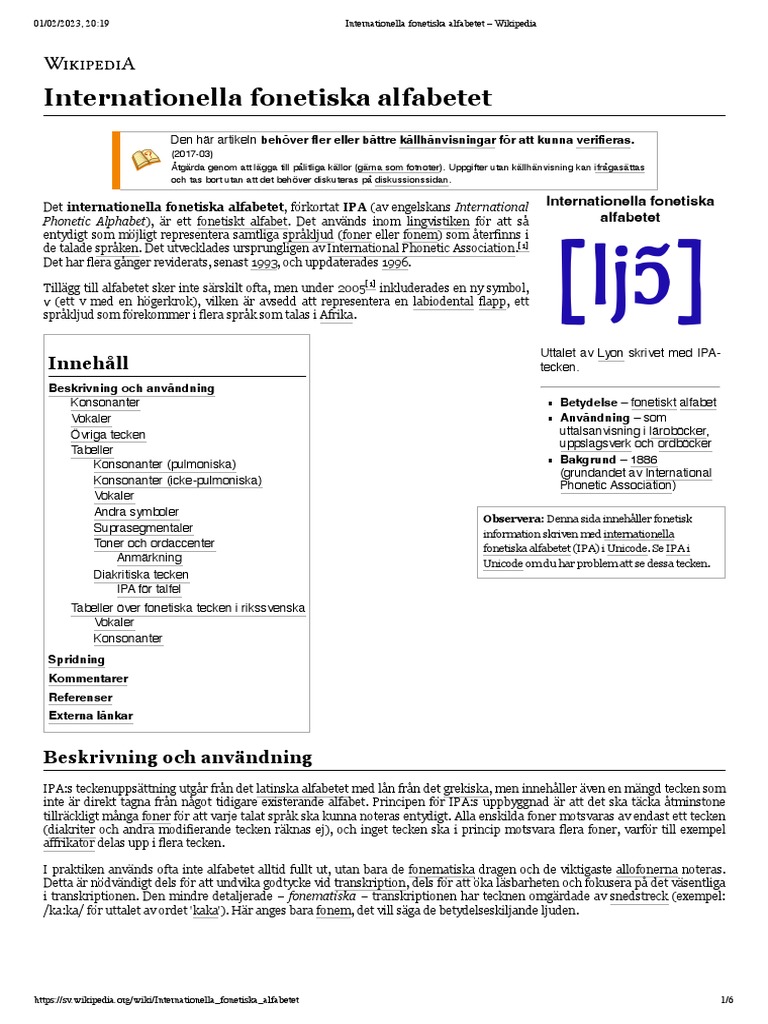 Internationella Fonetiska Alfabetet | PDF
