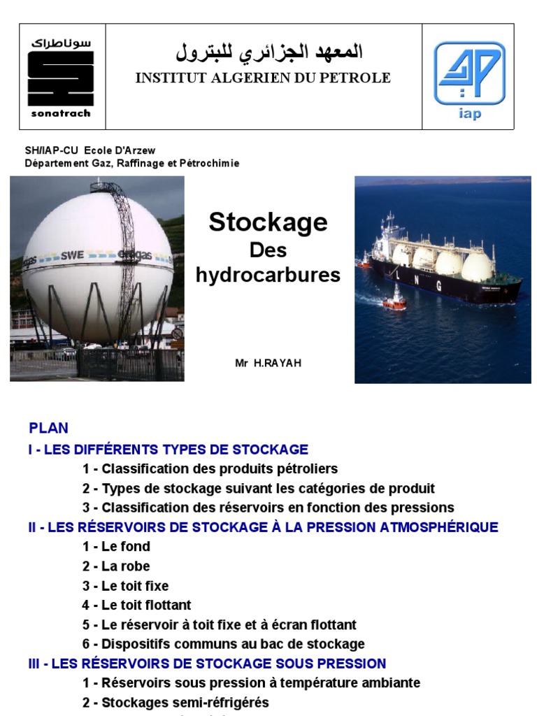 Types de stockage des hydrocarbures | PDF | Stockage de l'énergie | Pompe
