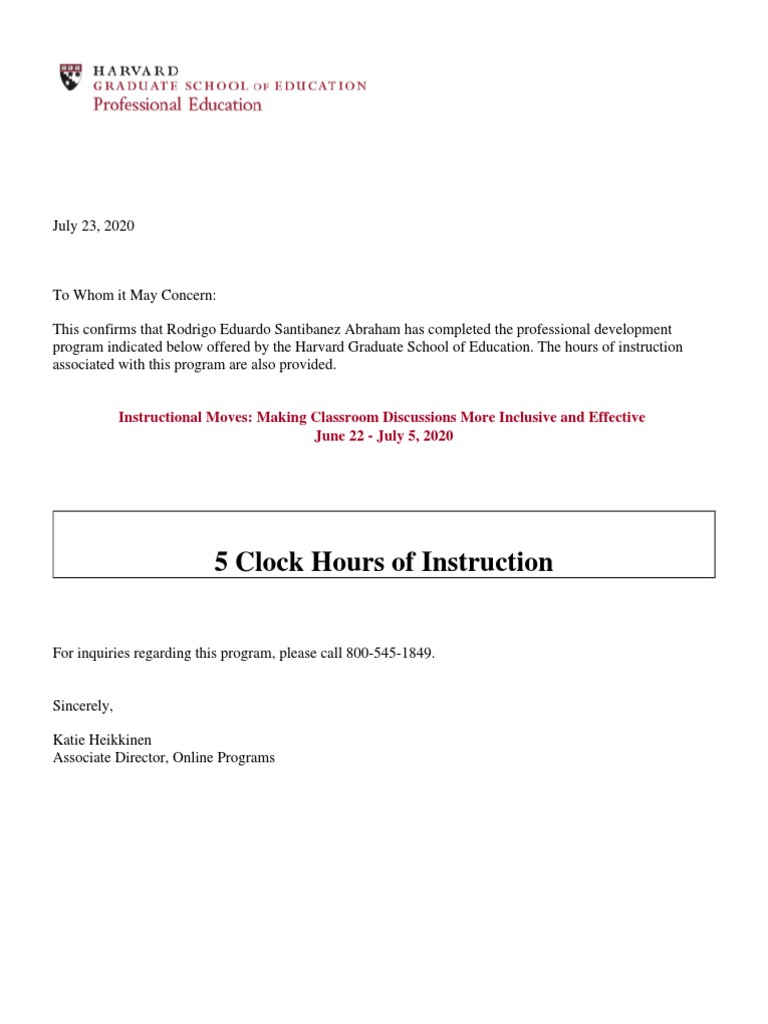 Clock Hours Template | PDF