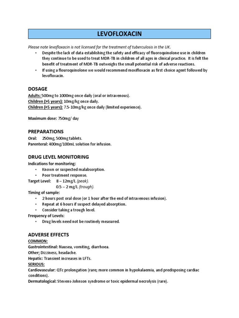 LEVOFLOXACIN Monograph | PDF | Clinical Medicine | Medical Specialties