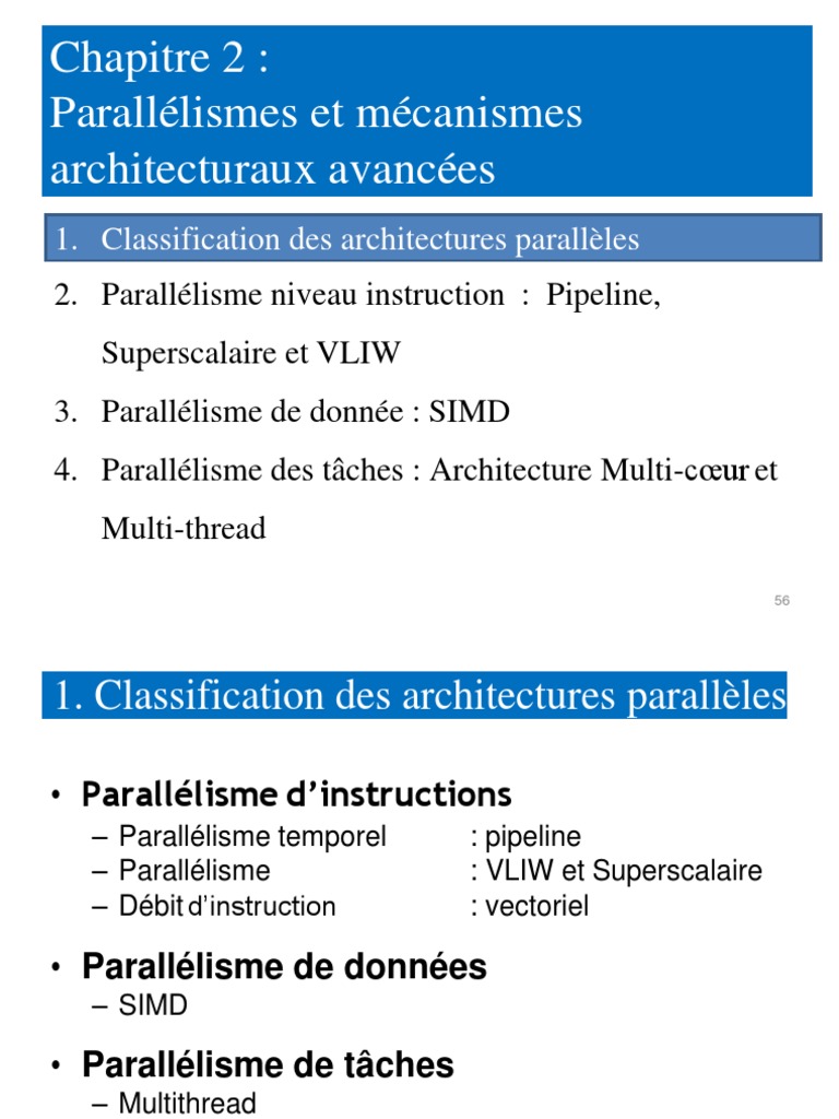 Chapitre 2 Architecture Avancee | PDF | Parallélisme (informatique) | Processeur